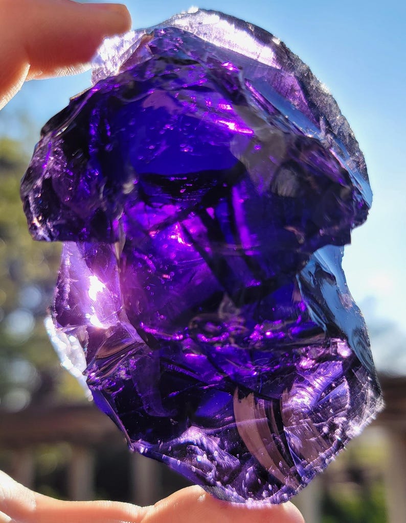 Galactic Violet Flame 197g Andara . Dark Purple . Plasma Pink Glow ...