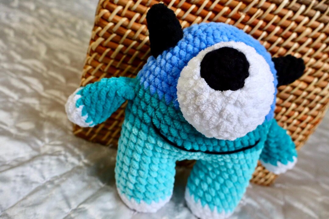 Handmade Crochet One-eyed Monster Plush - Ugly Cute Blue Monster ...