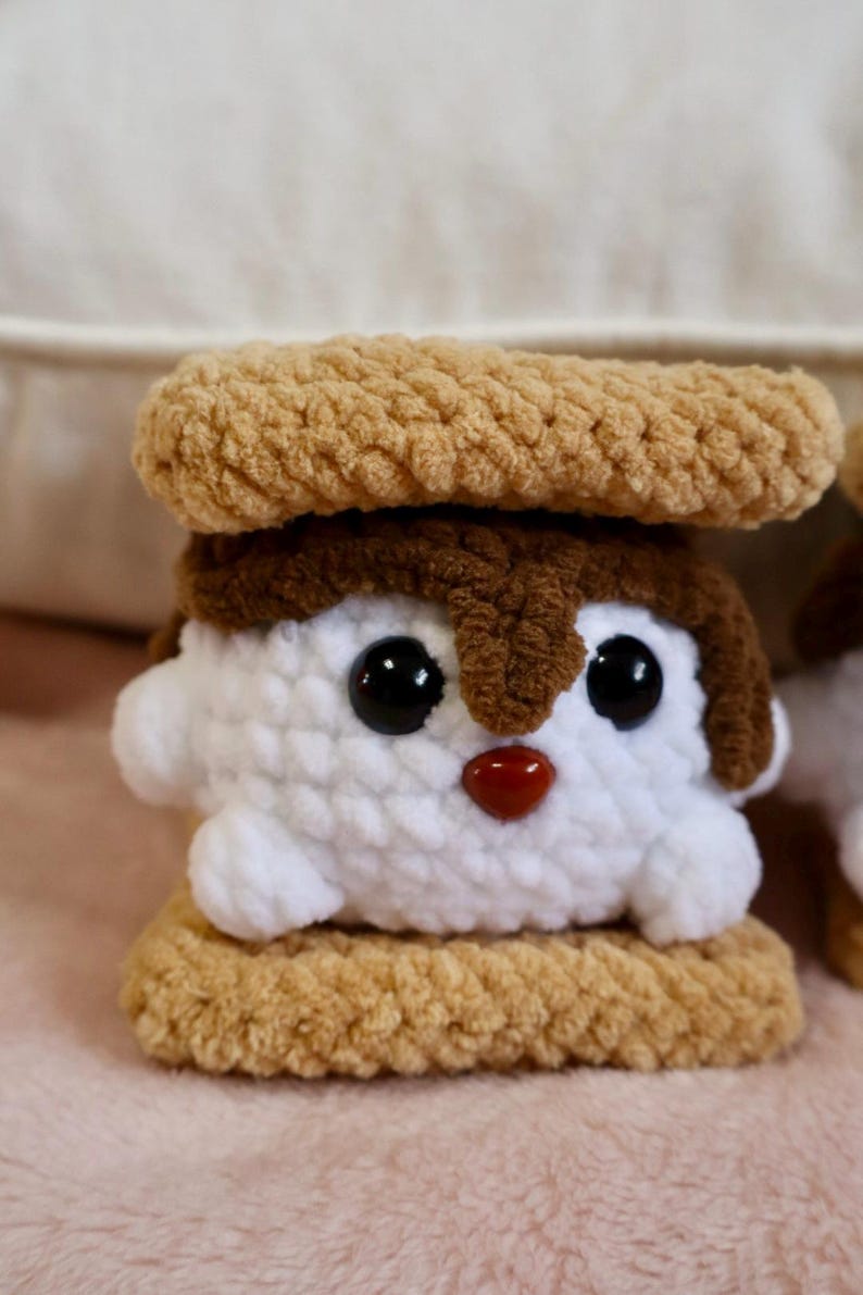Handmade Crochet S'mores Plushie – Whimsical Campfire Decor - Etsy
