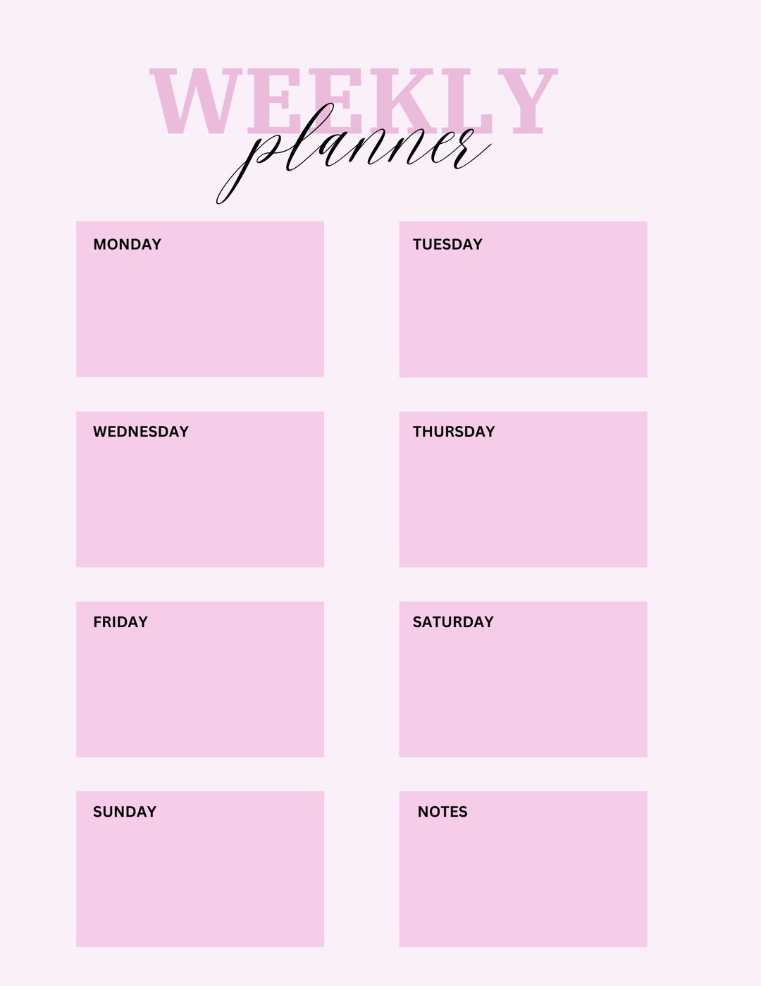 Weekly Planner X - Etsy