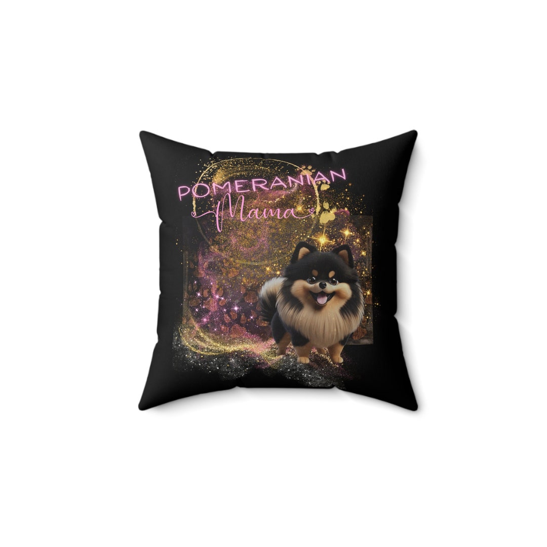Pomeranian Mama, Pom Mom, Pom, Black and Tan, Pillow, Valentine's Day ...