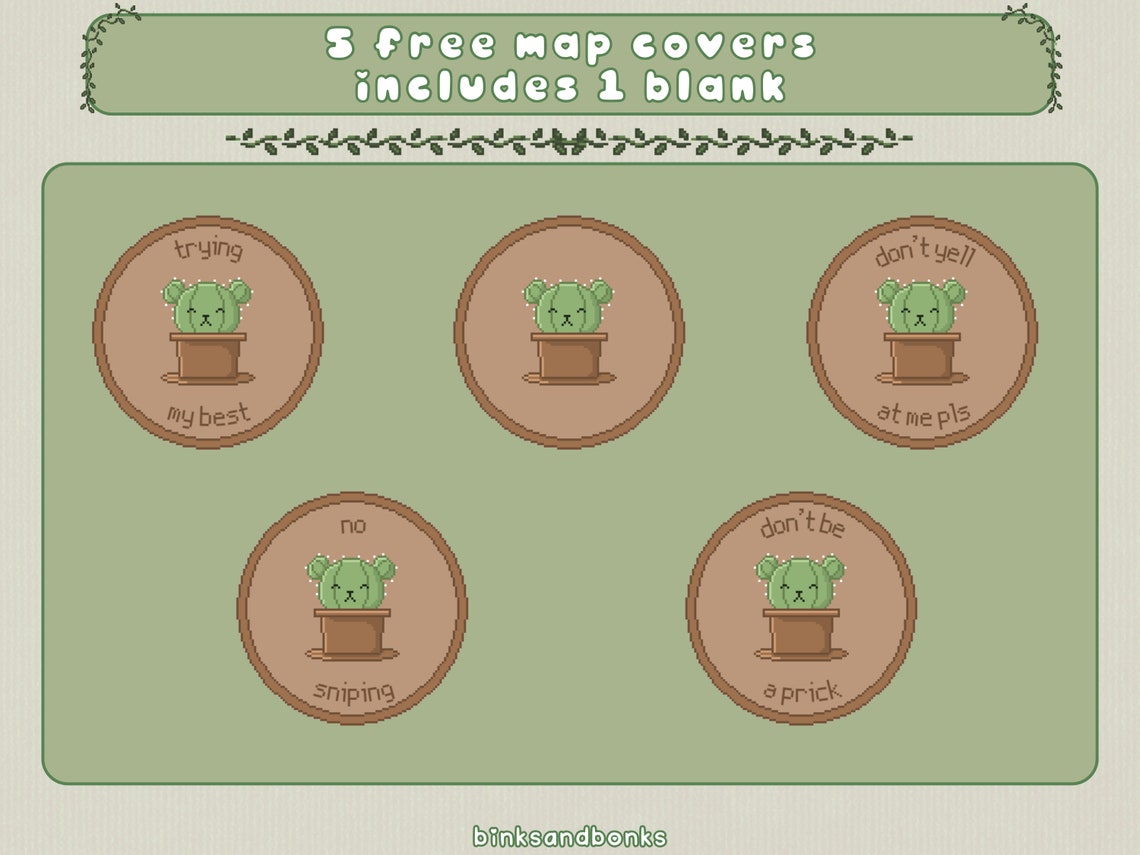 Pixel Green Vines Valorant HUD Overlay | Pixel Art Stream Decor for ...