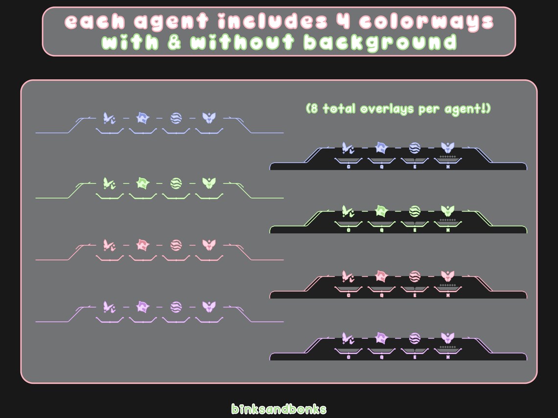 Pixel Agent Abilities Valorant HUD Overlays | Includes All 24x Agents ...