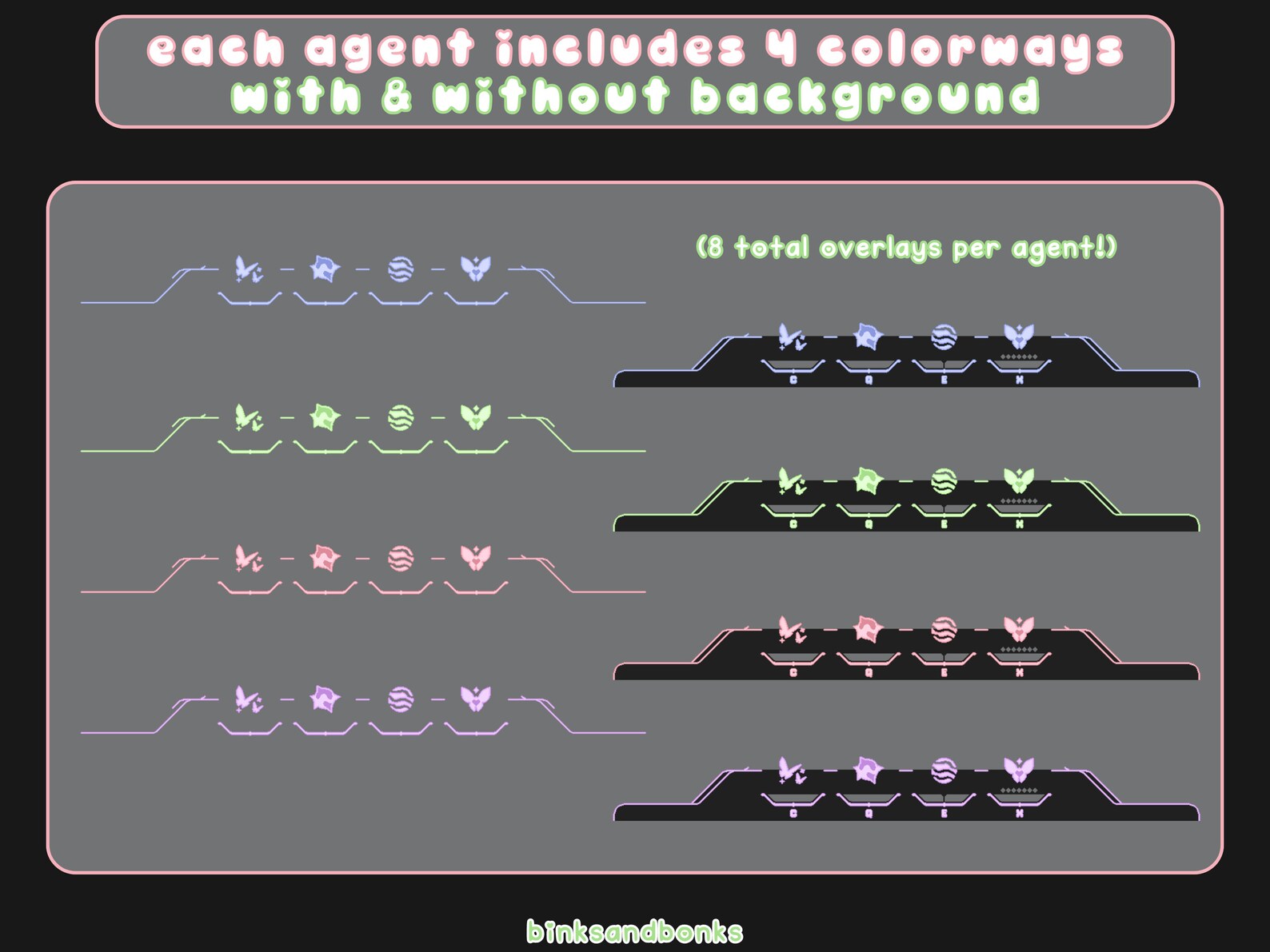 Pixel Agent Abilities Valorant HUD Overlays | Includes All 24x Agents ...