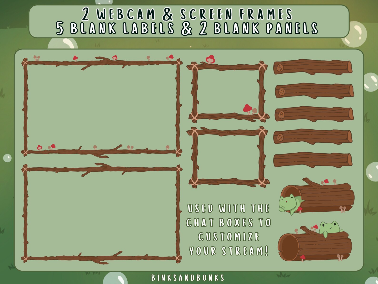 Forest Frogs Stream Package Animated Twitch Overlays Cottagecore ...