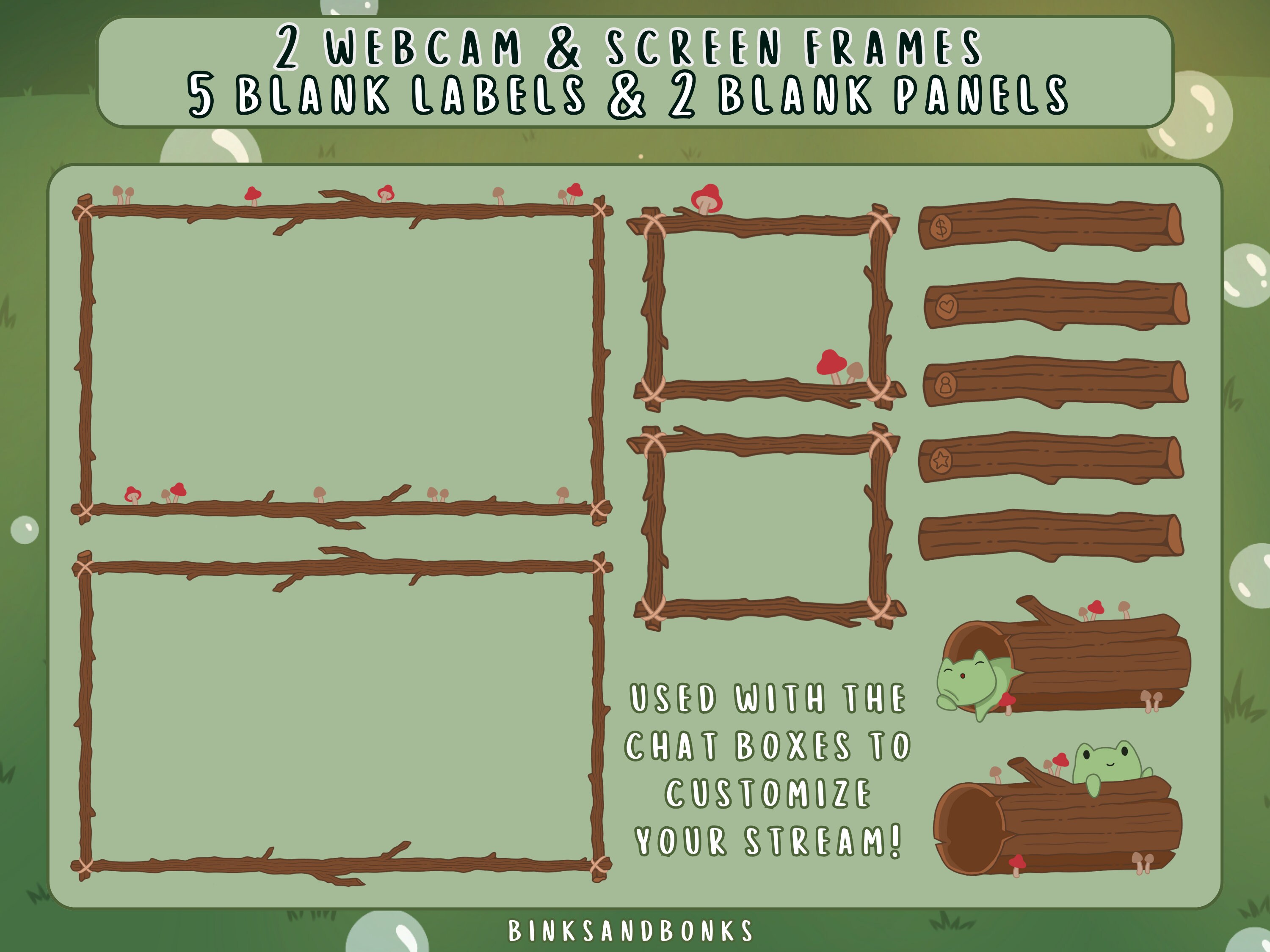 Forest Frogs Stream Package Animated Twitch Overlays Cottagecore ...