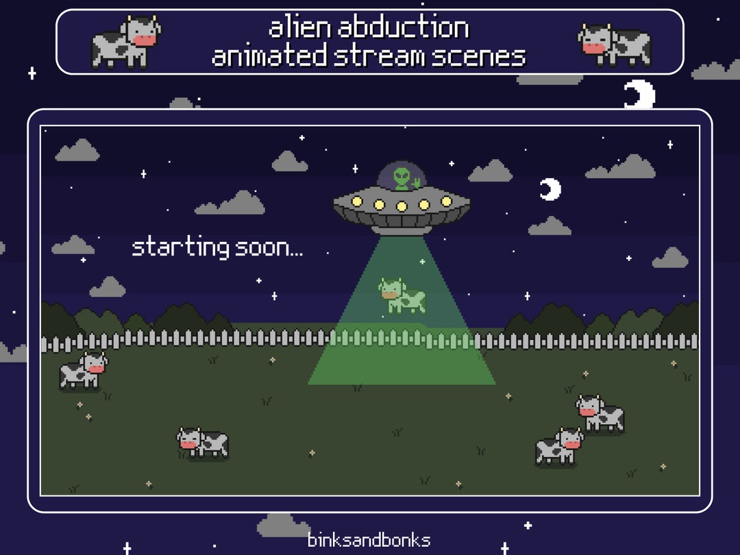 Alien Abduction Animated Stream Scenes | Pixel Art Graphics for Twitch ...
