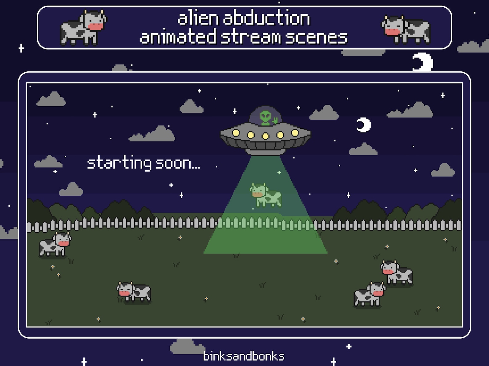 Alien Abduction Animated Stream Scenes | Pixel Art Graphics for Twitch ...