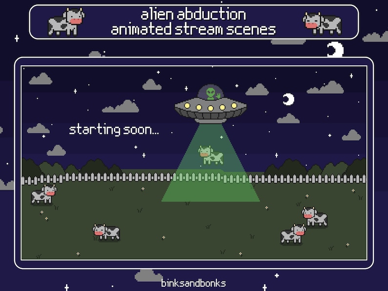 Alien Abduction Animated Stream Scenes | Pixel Art Graphics for Twitch ...