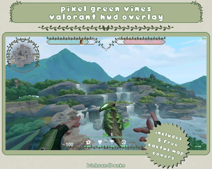 Pixel Pink Bow Valorant HUD Overlay | Pixel Art Stream Decor for Twitch ...