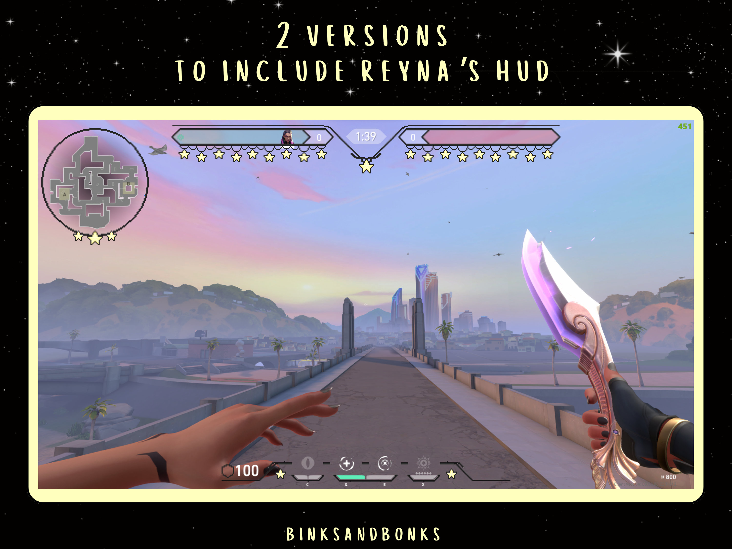 Twinkling Stars Animated Valorant HUD Overlay Pixel Art Stream Decor ...