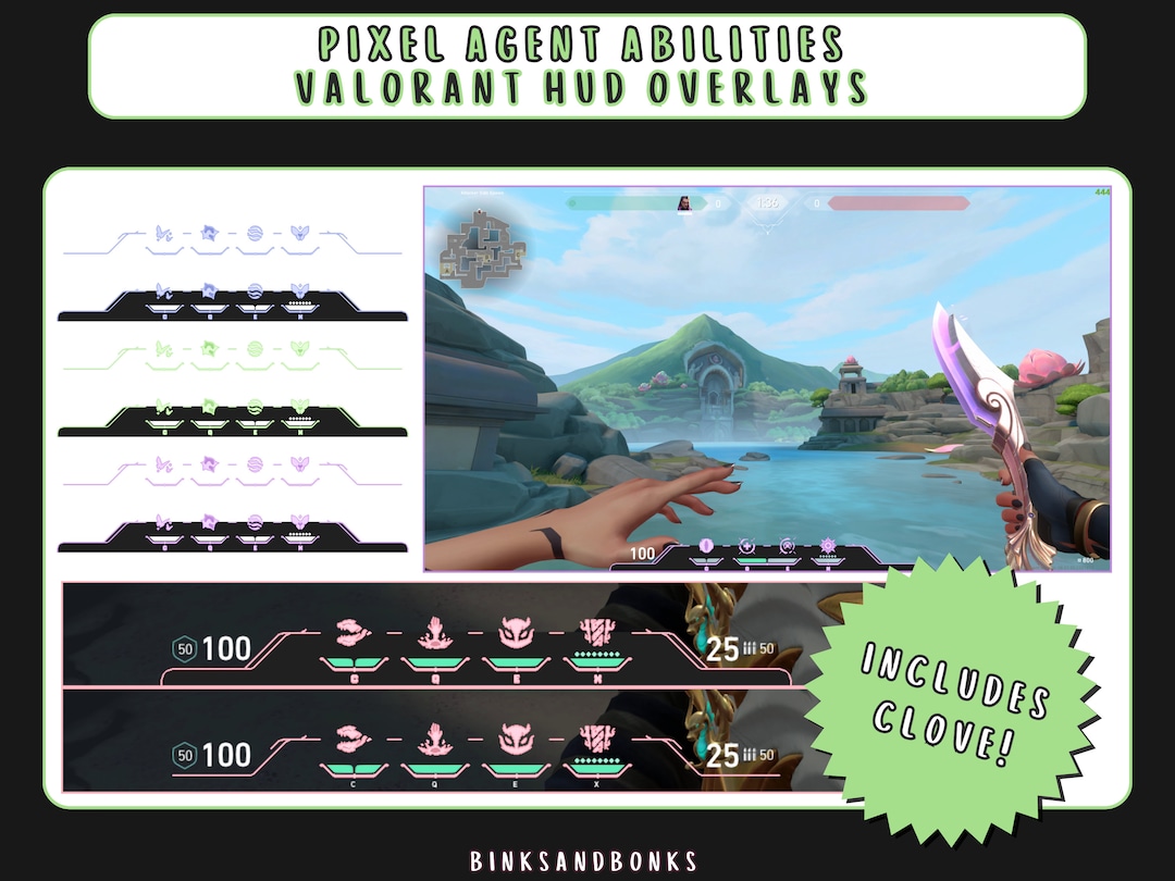 Pixel Agent Abilities Valorant HUD Overlays Includes All 24x Agents ...