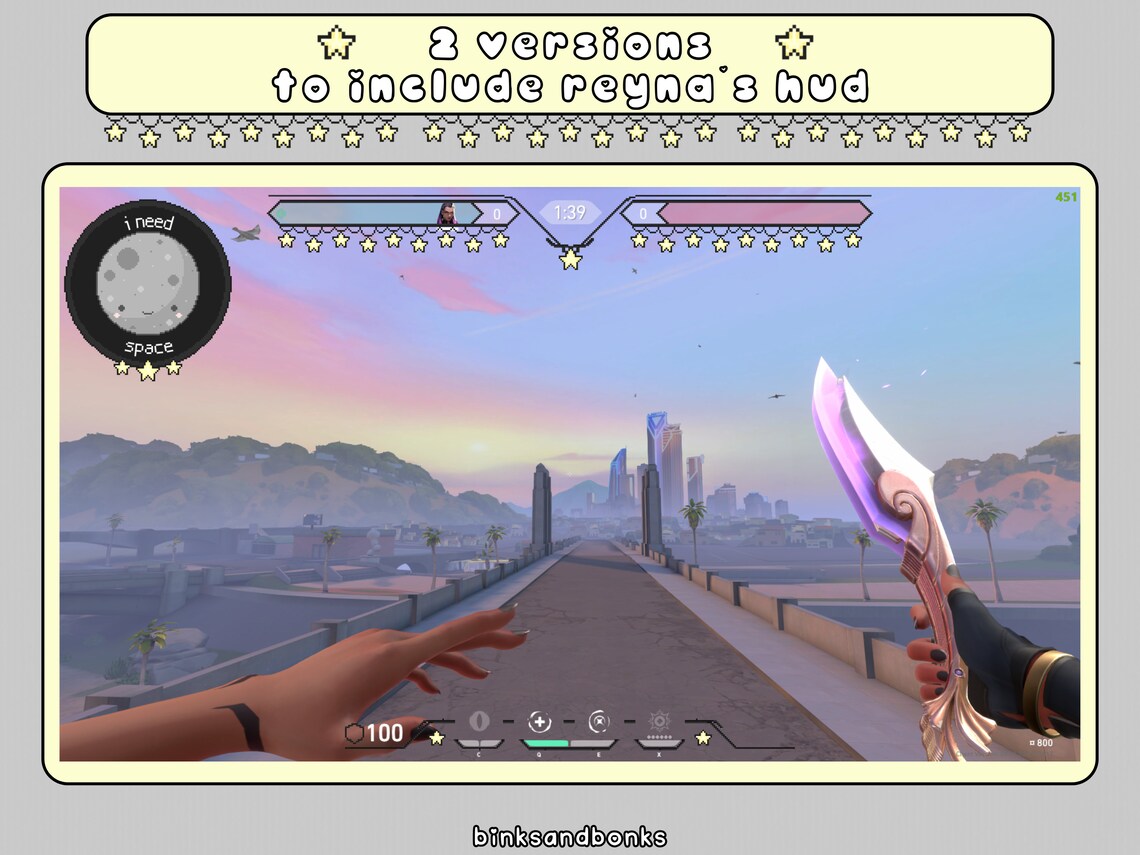 Twinkling Stars Animated Valorant HUD Overlay | Pixel Art Stream Decor ...