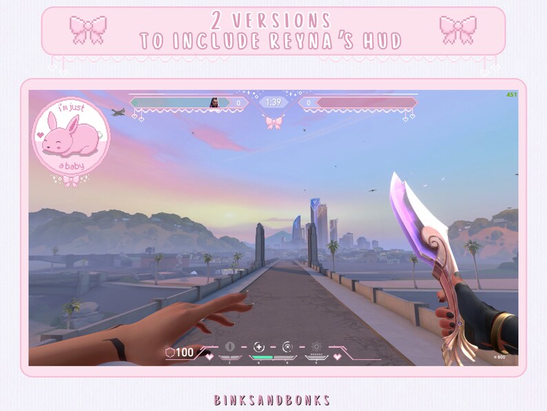 Pixel Pink Bow Valorant HUD Overlay Pixel Art Stream Decor for Twitch ...