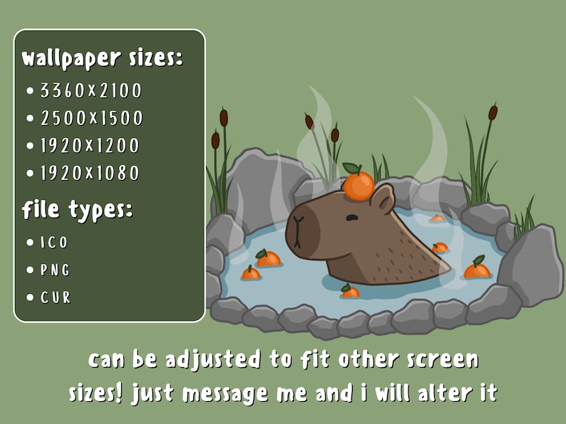 Orange Capybara Desktop Wallpaper Organizer Set | Wallpaper Backgrounds ...