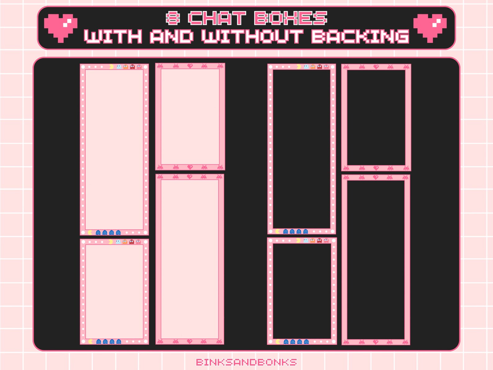 Pink Retro Arcade Stream Package | Animated Twitch Overlays | Girly ...