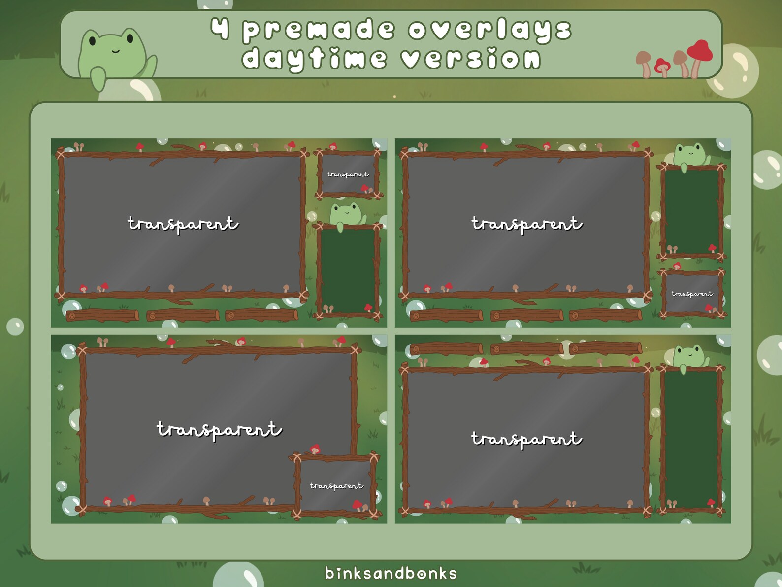 Forest Frogs Stream Package | Animated Twitch Overlays | Cottagecore ...