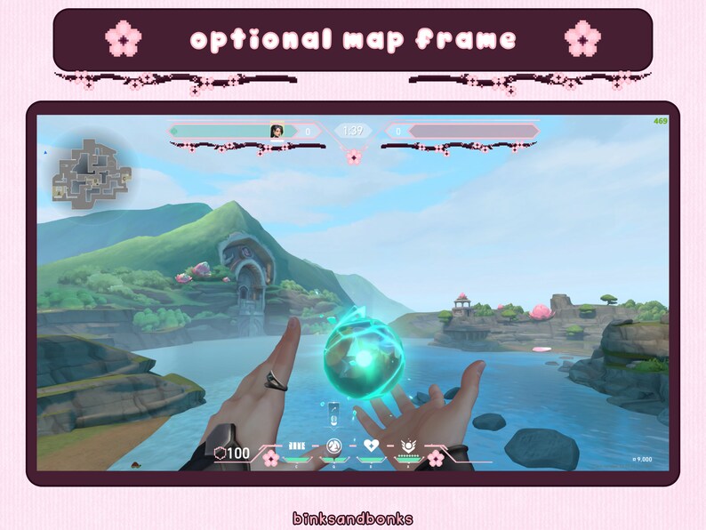 Pixel Sakura Valorant HUD Overlay / Pixel Art Stream Decor para Twitch ...