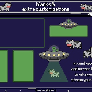 Alien Abduction Stream Package | Pixel Art Twitch Overlay | UFO Alien ...