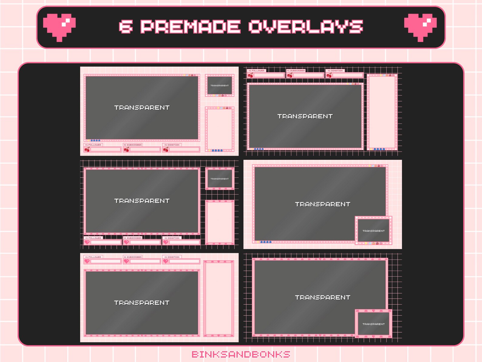 Pink Retro Arcade Stream Package | Animated Twitch Overlays | Girly ...
