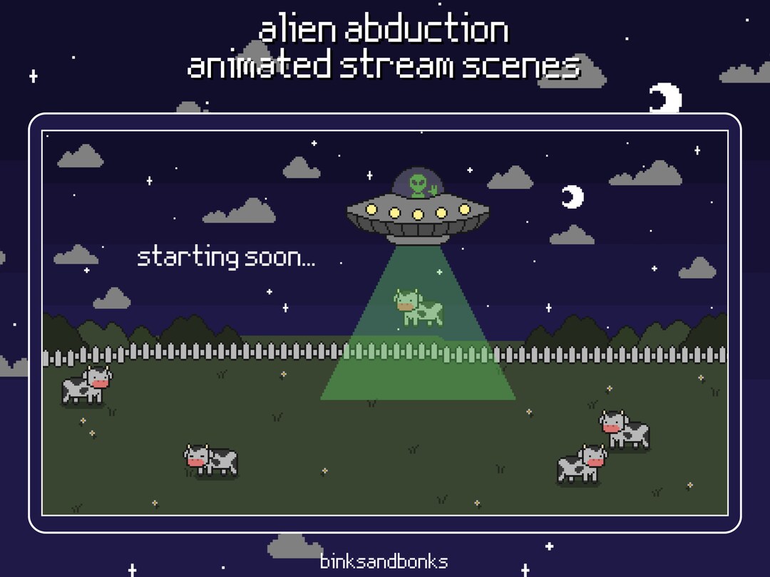 Alien Abduction Animated Stream Scenes Pixel Art Graphics for Twitch ...