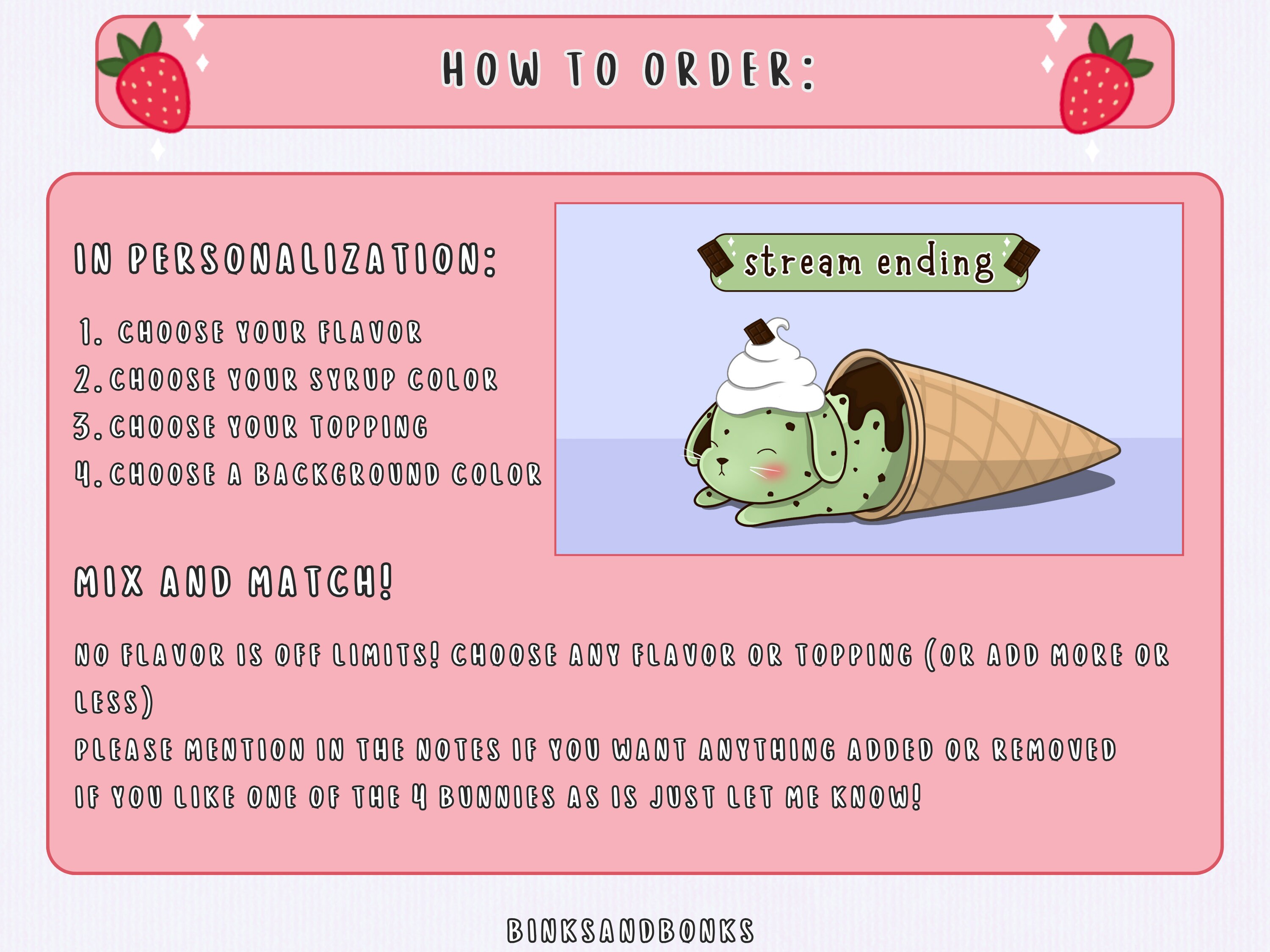 Customizable Animated Ice Cream Bunny Stream Scenes | Graphics for ...