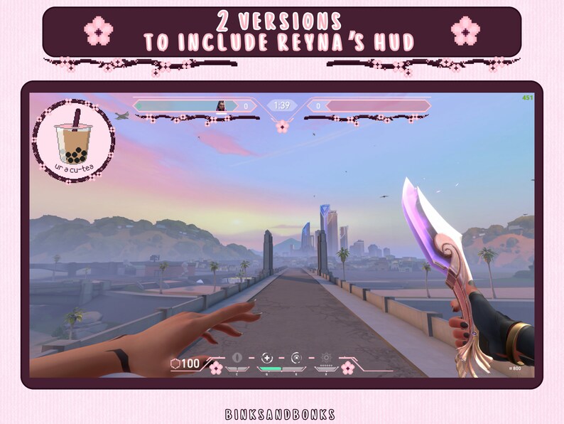 Pixel Sakura Valorant HUD Overlay Pixel Art Stream Decor for Twitch ...