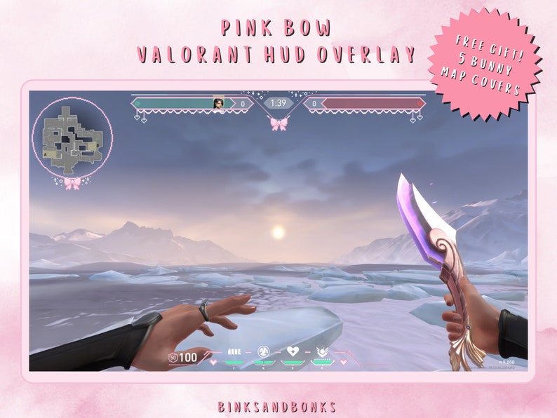 Pink Bow Valorant HUD Overlay Pixel Art Stream Decor for Twitch ...