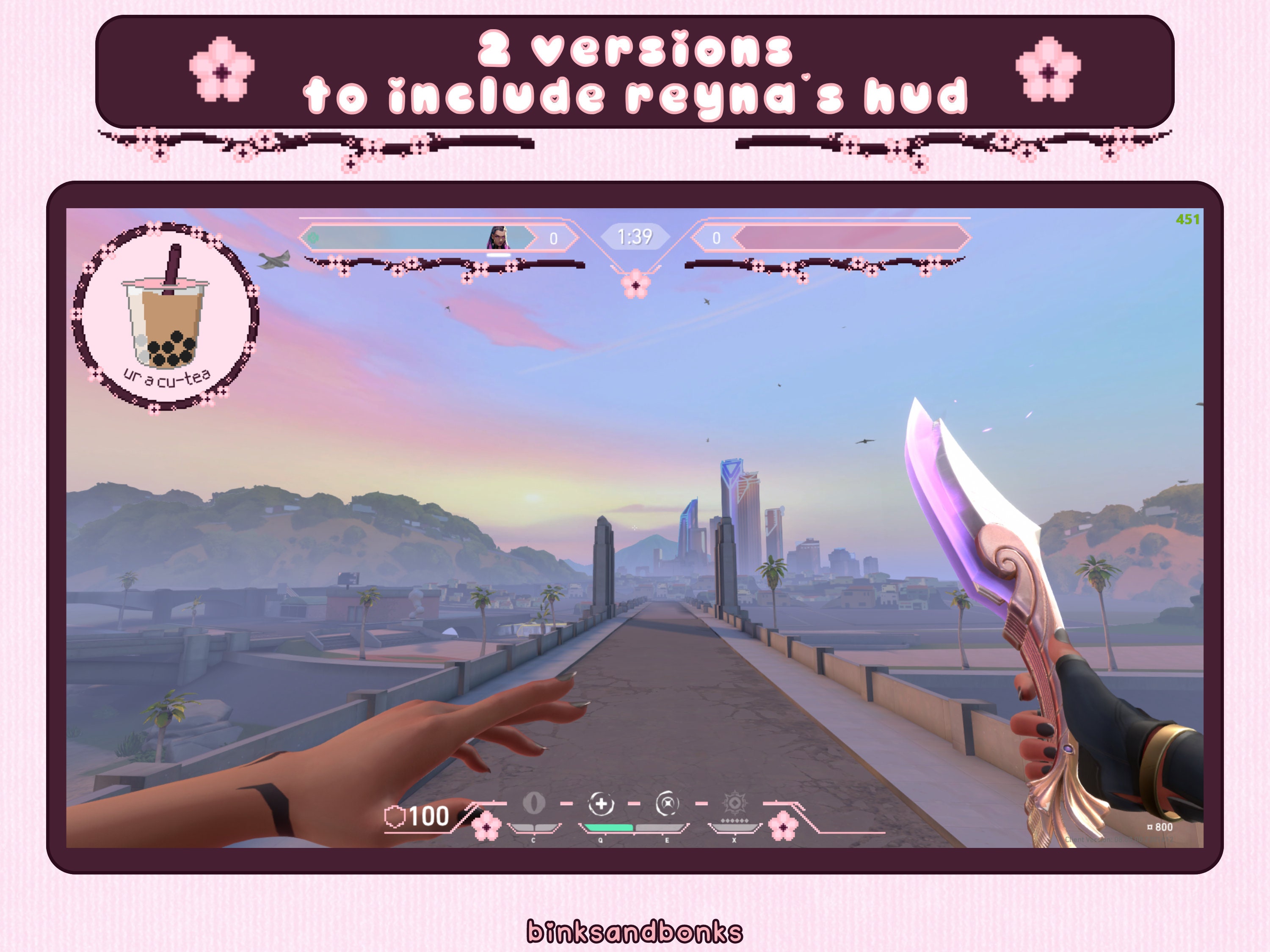 Pixel Sakura Valorant HUD Overlay | Pixel Art Stream Decor for Twitch ...