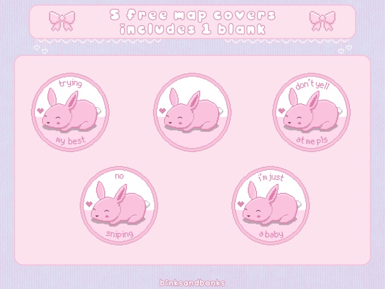 Pixel Pink Bow Valorant HUD Overlay | Pixel Art Stream Decor for Twitch ...