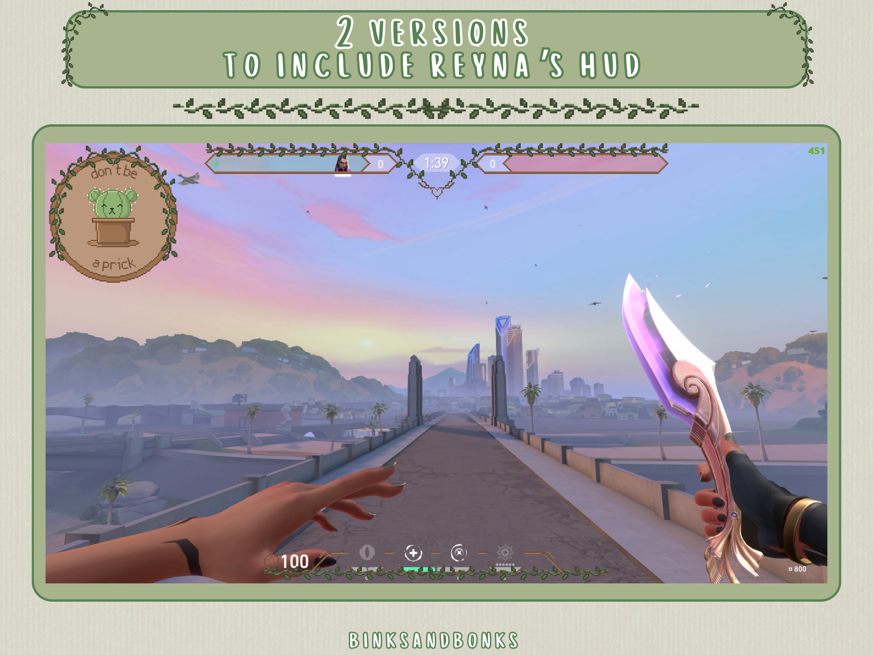 Pixel Green Vines Valorant HUD Overlay Pixel Art Stream Decor for ...