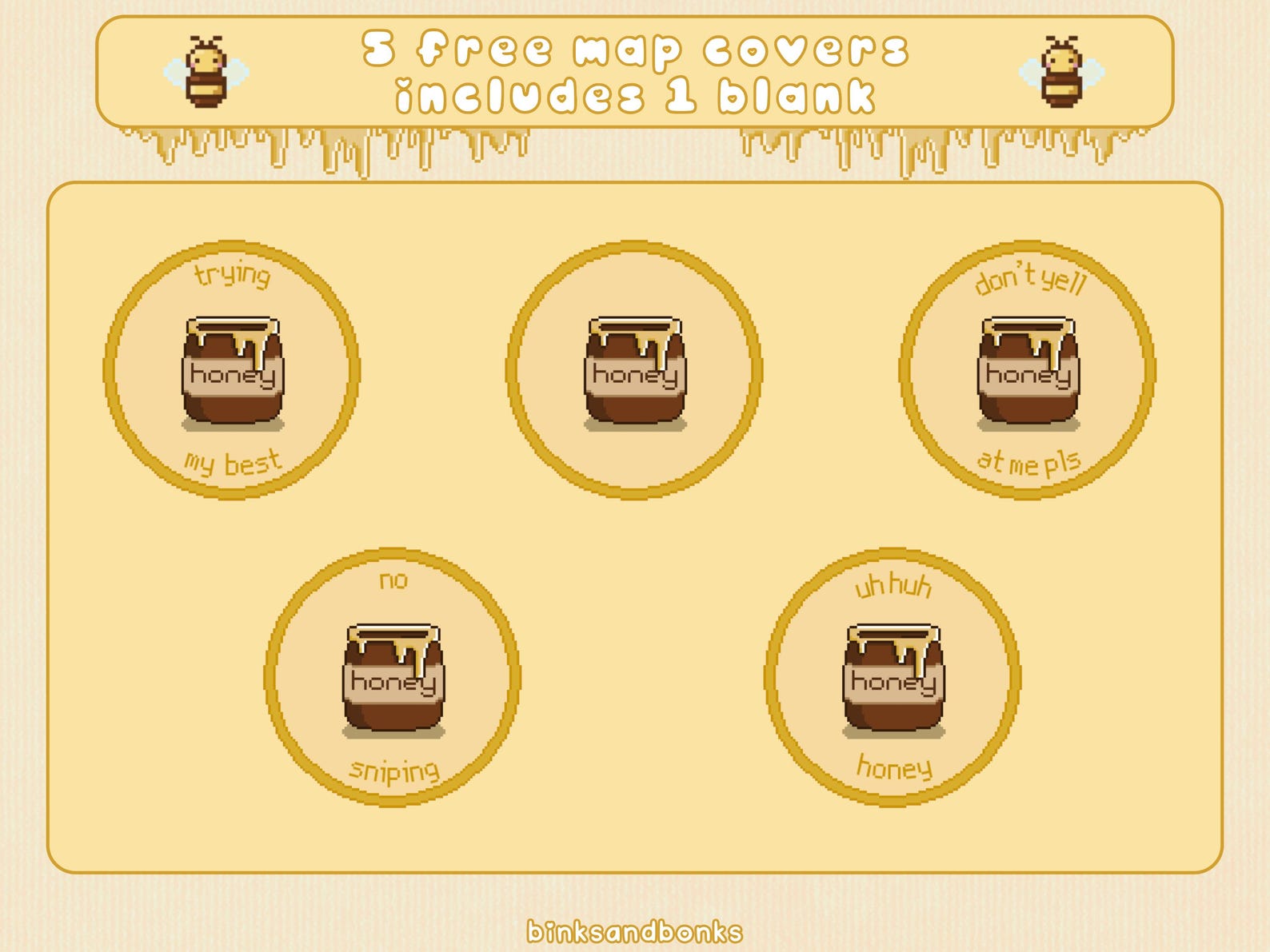 Pixel Honey Bee Valorant HUD Overlay | Pixel Art Stream Decor for ...