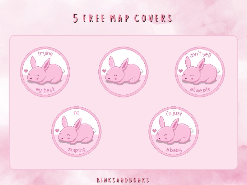 Pink Bow Valorant HUD Overlay Pixel Art Stream Decor for Twitch ...