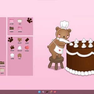 Bakery Bears Desktop Wallpaper Organizer Set | Wallpaper Backgrounds for PC, Mac | Hand Drawn ...