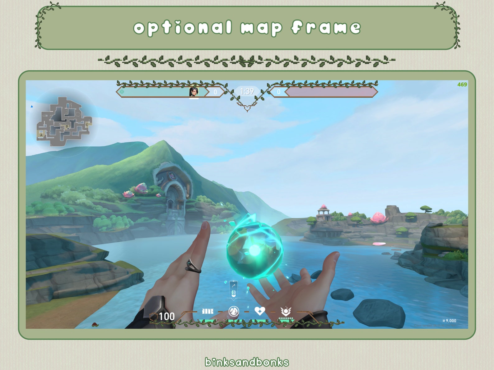 Pixel Green Vines Valorant HUD Overlay | Pixel Art Stream Decor for ...