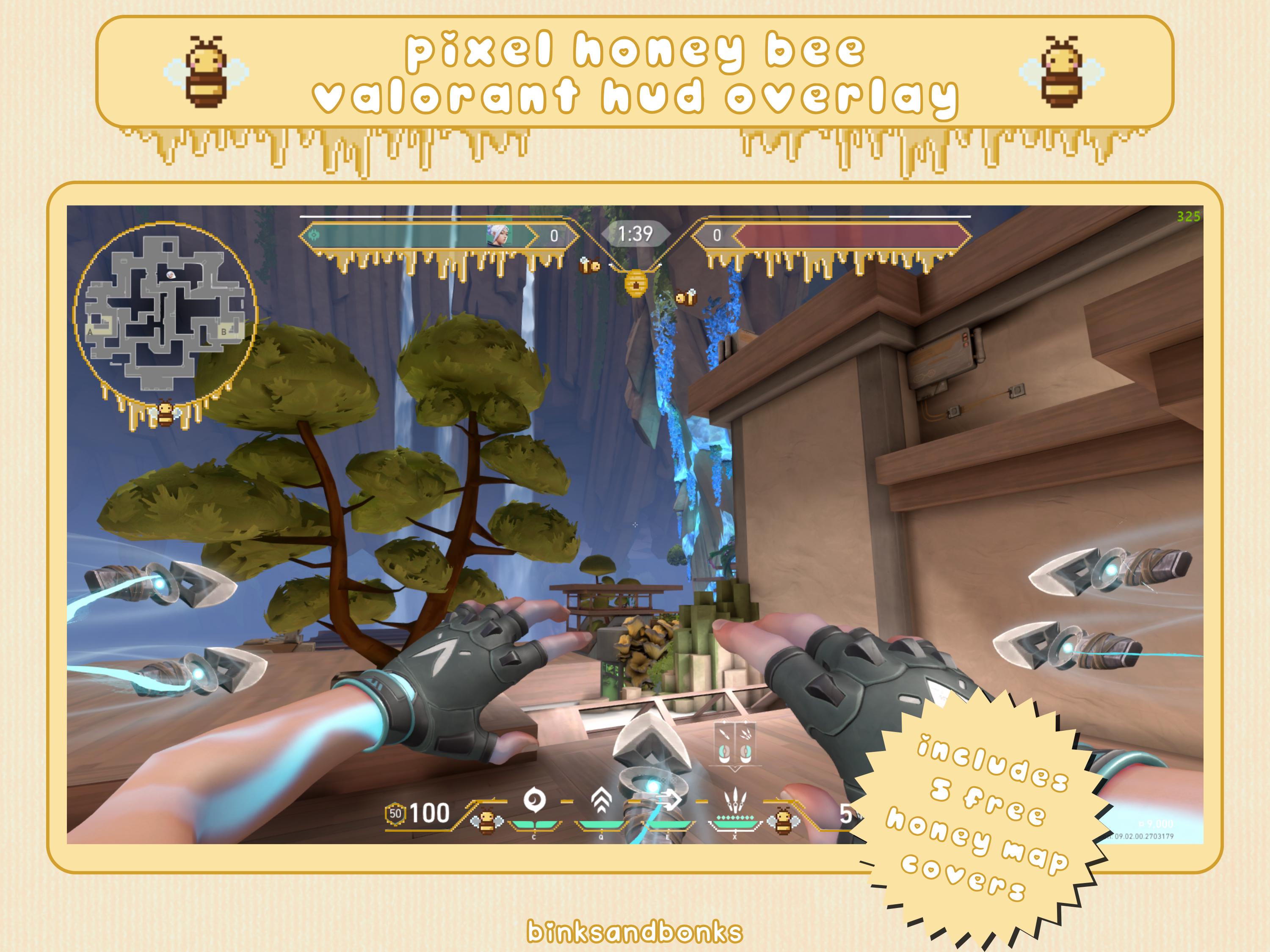 Pixel Honey Bee Valorant HUD Overlay | Pixel Art Stream Decor for ...