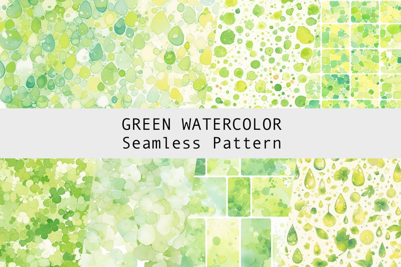 Green Pastel Colors, Watercolor Picture, Beautiful Seamless Pattern - Etsy