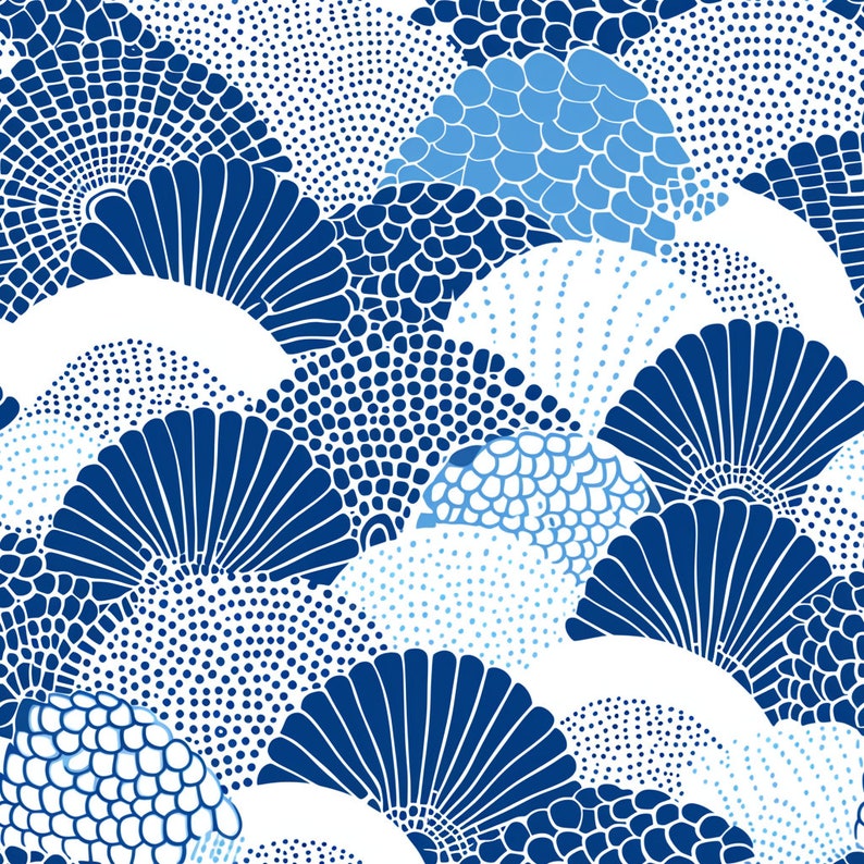 Vector Minimalist Pattern, Blue Color Paste, Patterned, Fine Art Print ...