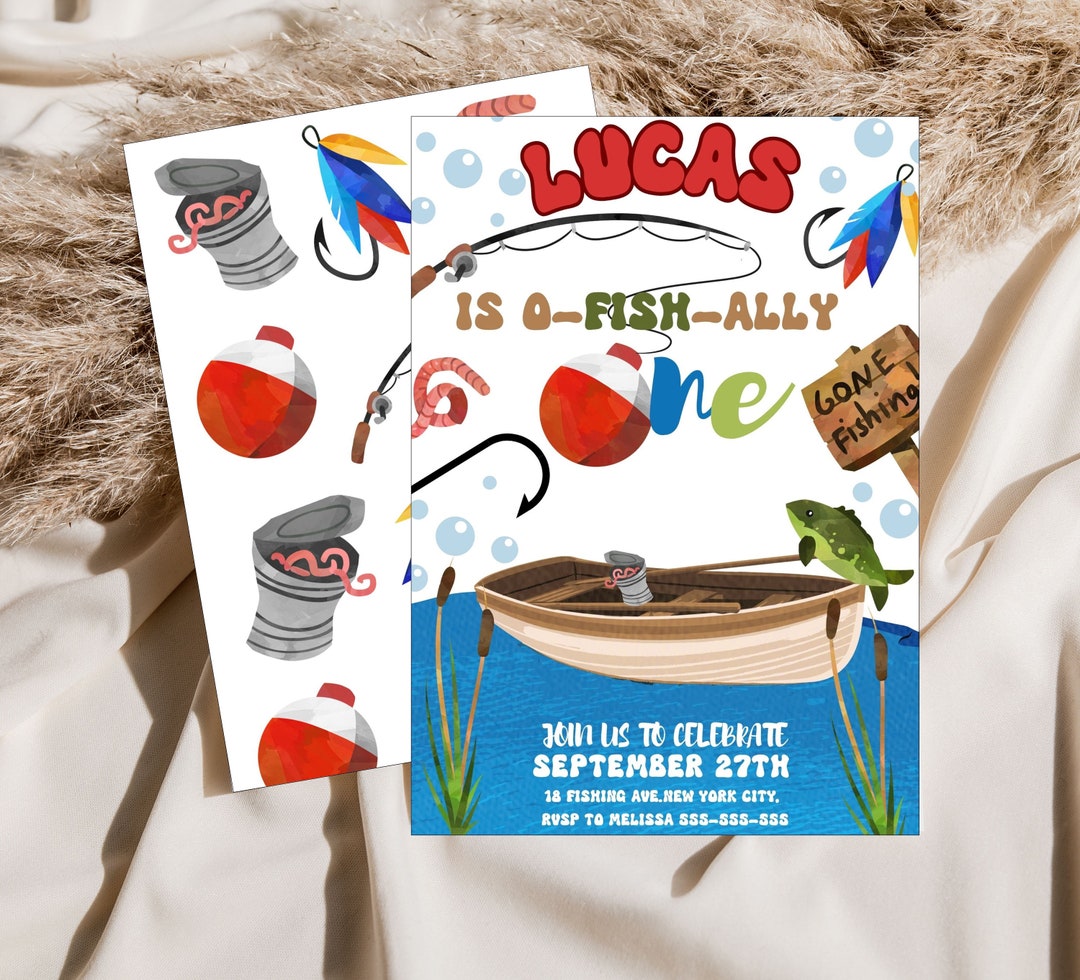 Editable Fishing Invitation, Fishing Birthday Invitation, Fish ...
