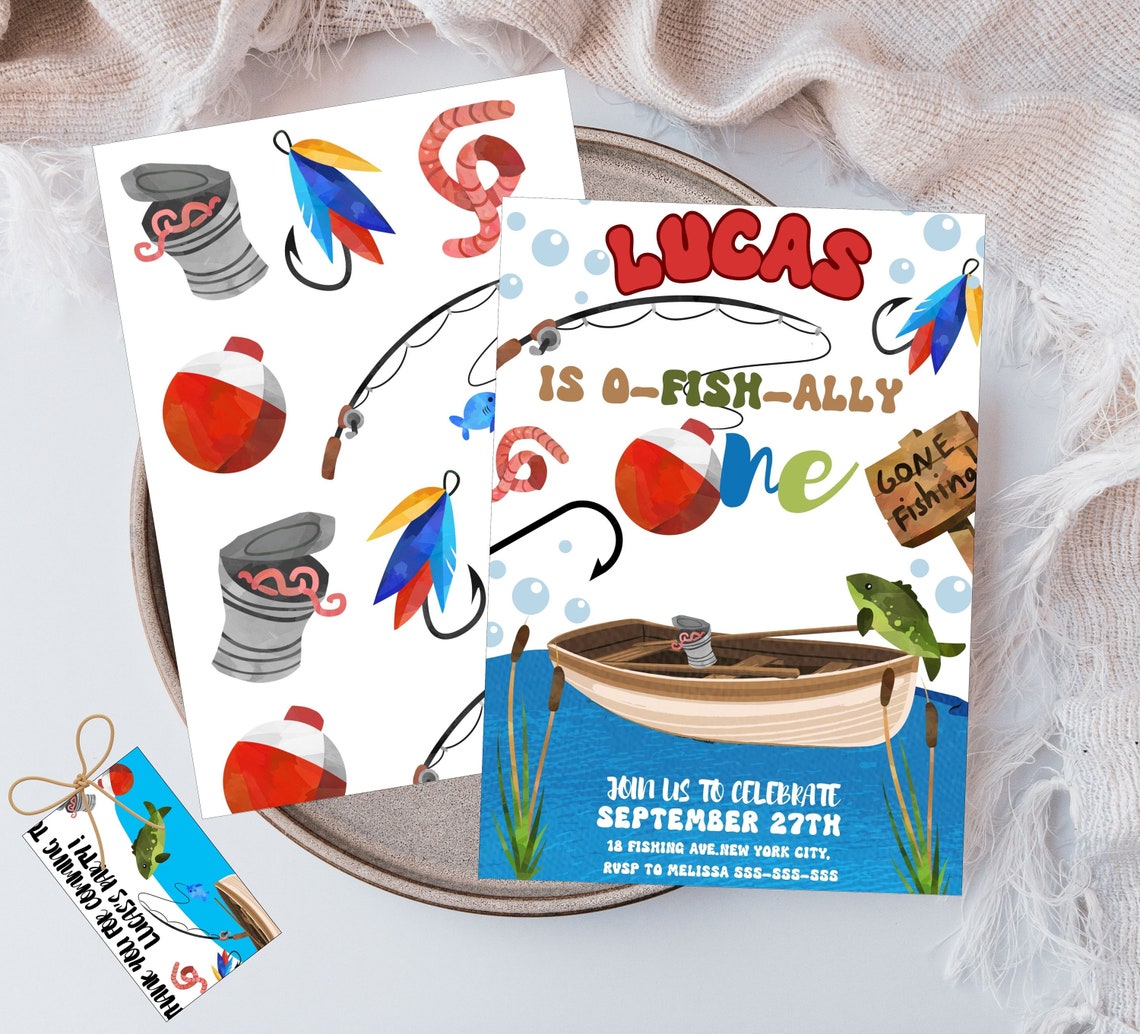 Editable Fishing Invitation, Fishing Birthday Invitation, Fish ...