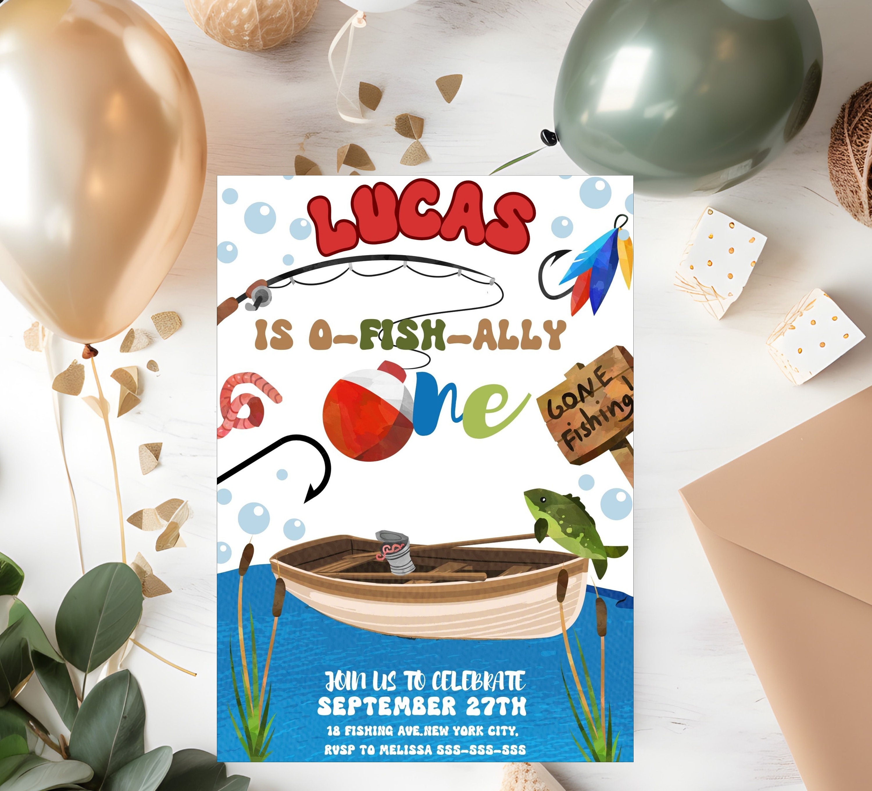 Editable Fishing Invitation, Fishing Birthday Invitation, Fish ...