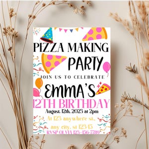 Editable Pizza Making Party Invitation Kids Invite Pizza Invite ...