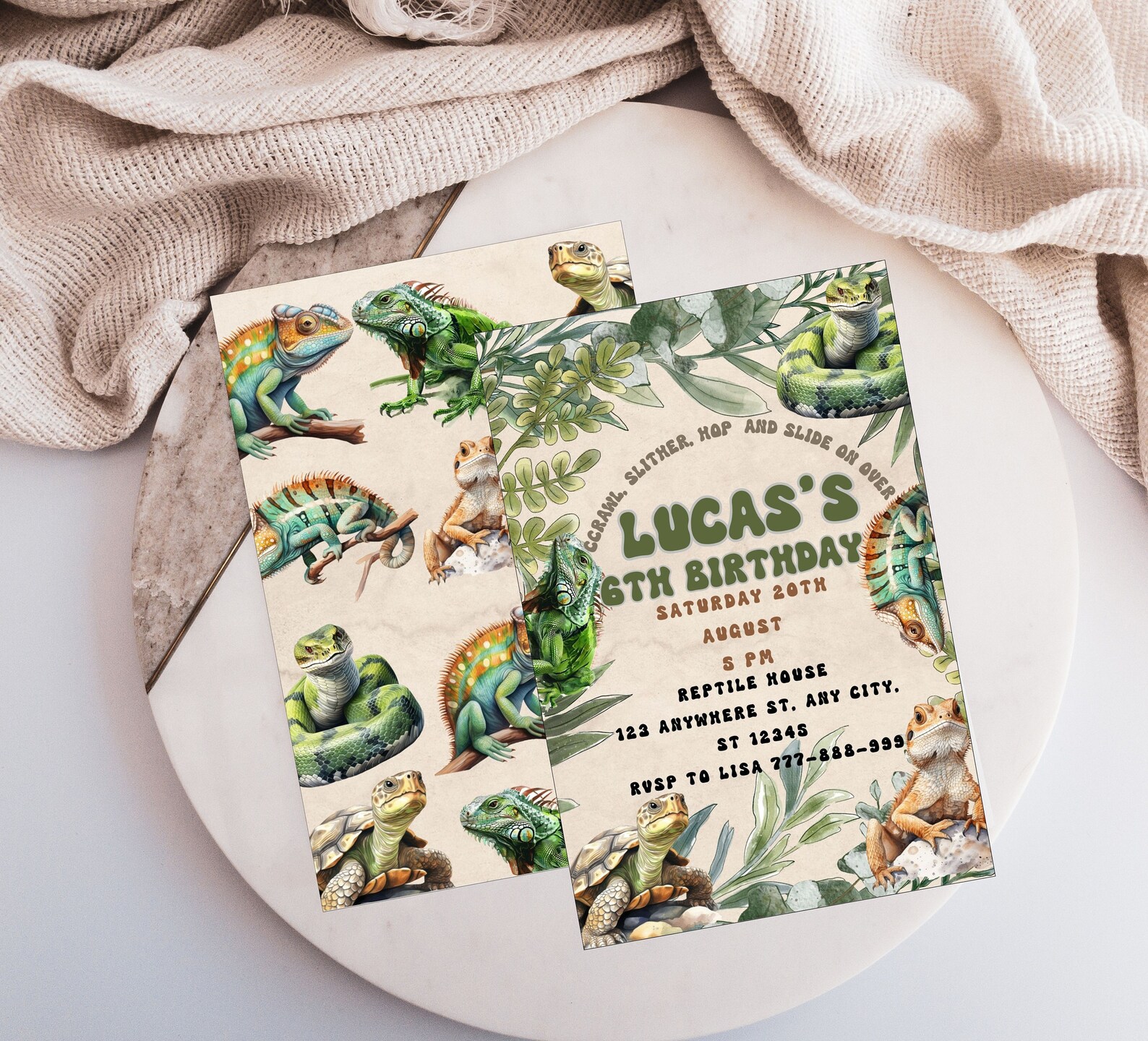 EDITABLE Reptile Birthday Invitation Boy, Snake Party , Crocodile Snake ...