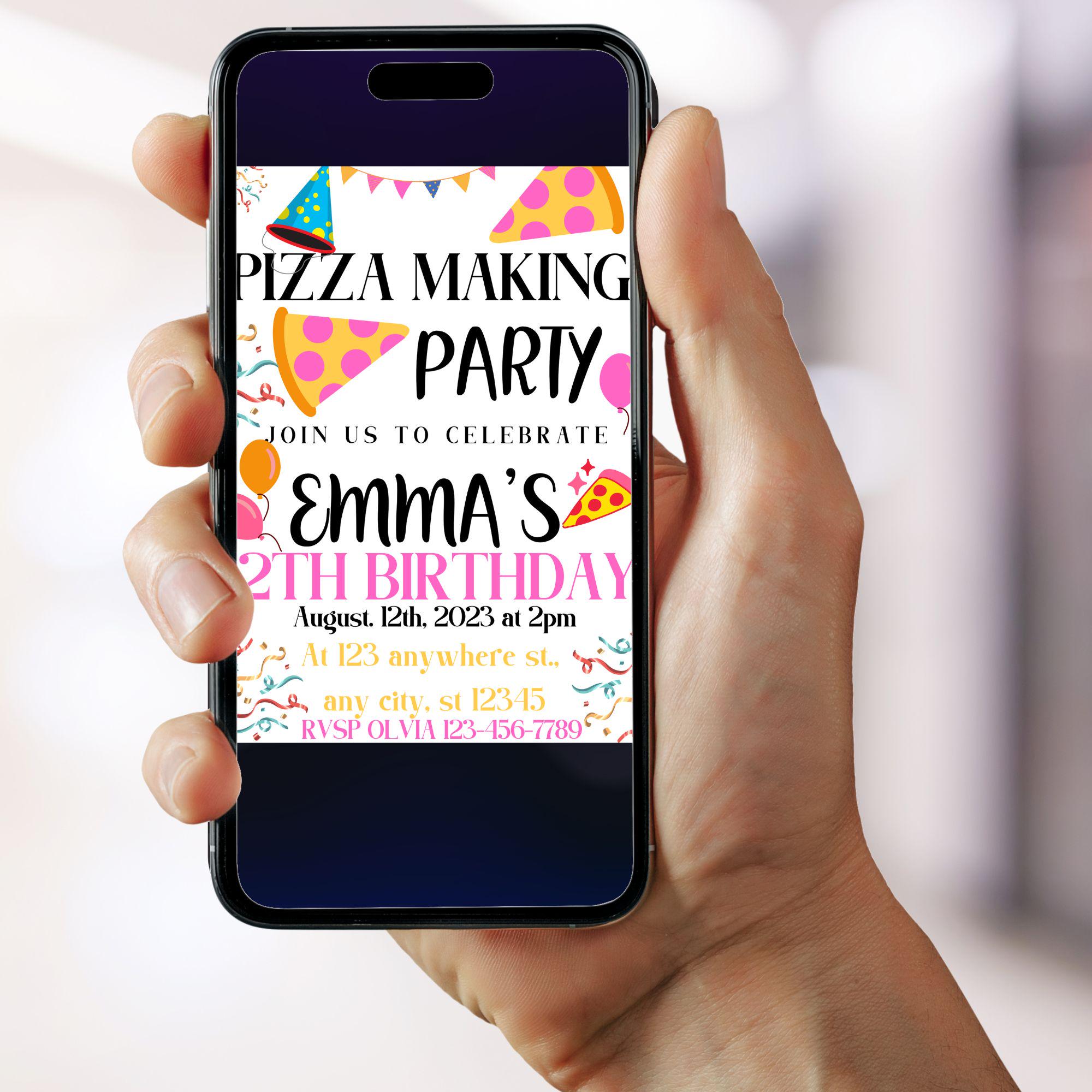 Editable Pizza Making Party Invitation Kids Invite Pizza Invite ...