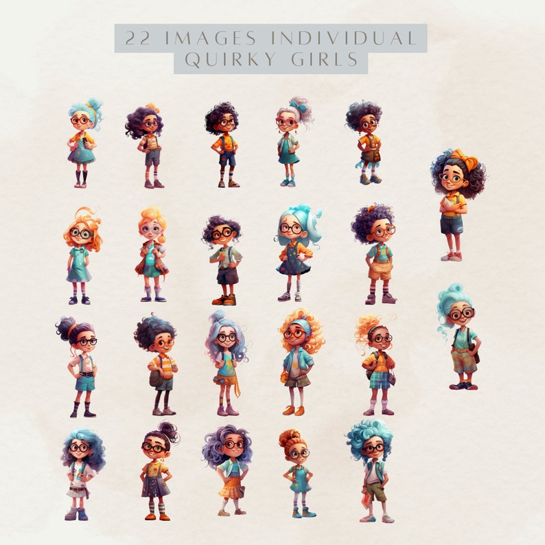 Quirky Girls Vol. 1 Clipart, Transparent Png Clip Art, Animated ...