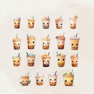 Boba Drinks Clipart, Transparent Png Clip Art, Animated, Cartoon, Cute ...