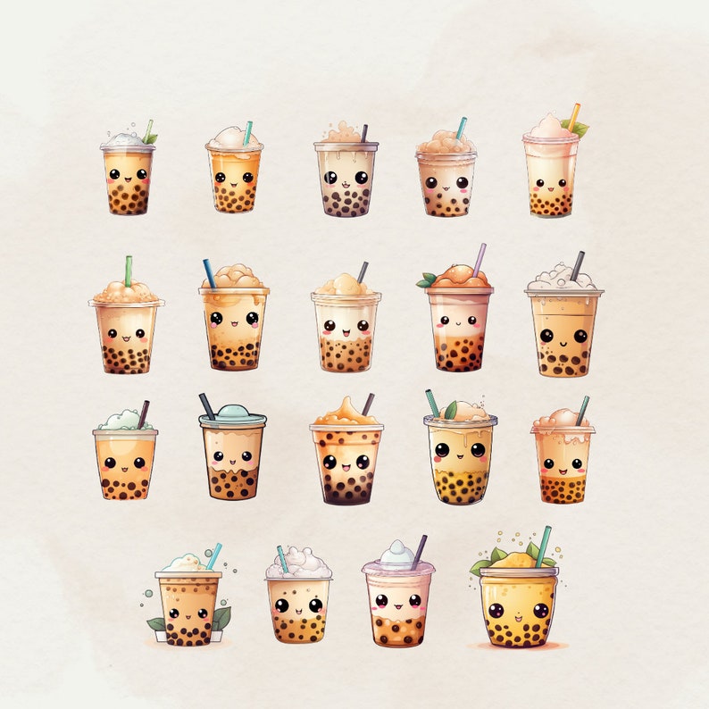 Boba Drinks Clipart, Transparent Png Clip Art, Animated, Cartoon, Cute ...