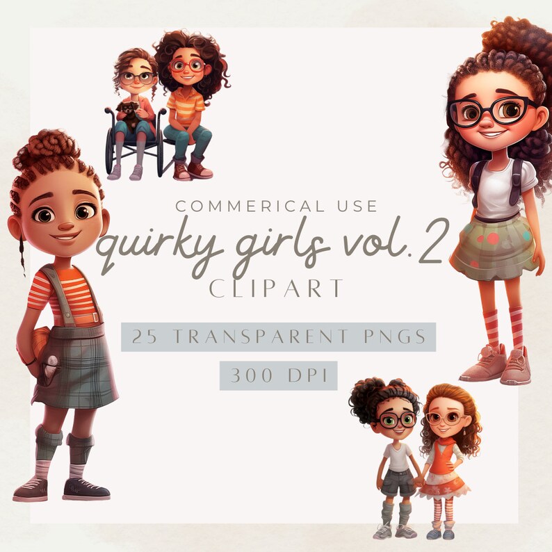 Quirky Girls Vol. 2 Clipart, Transparent Png Clip Art, Animated ...