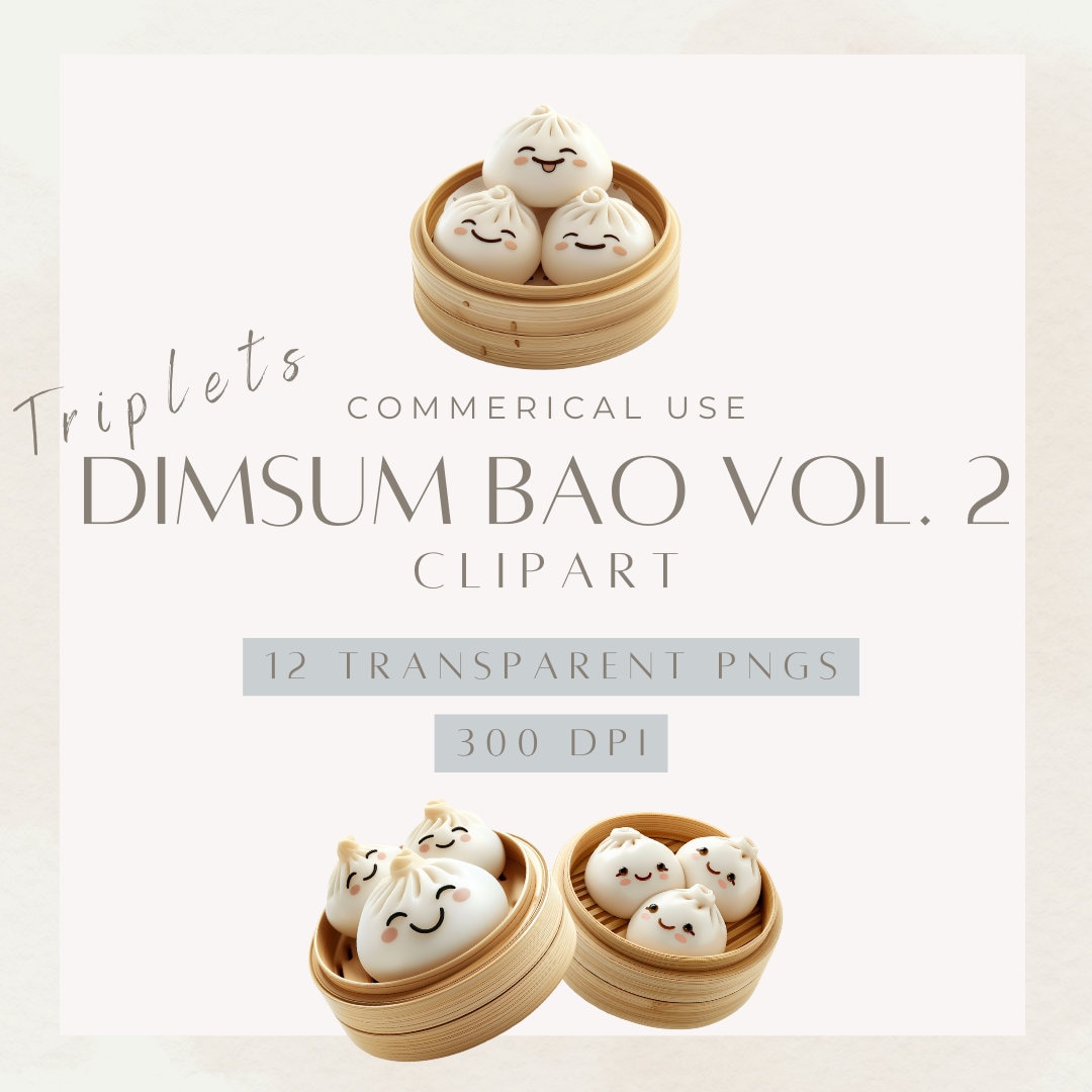 Vol. 2 Triplets Dimsum Bao Dumpling Clipart, Transparent Png Clip Art ...