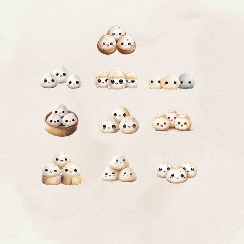 Triplets Dimsum Bao Dumpling Clipart, Transparent Png Clip Art ...